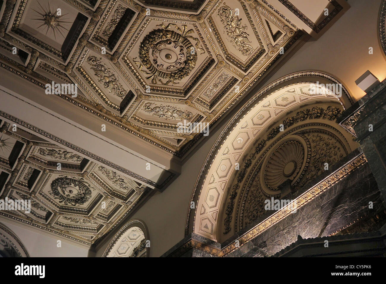 Interior architectural details, Chicago Cultural Center Stock Photo - Alamy