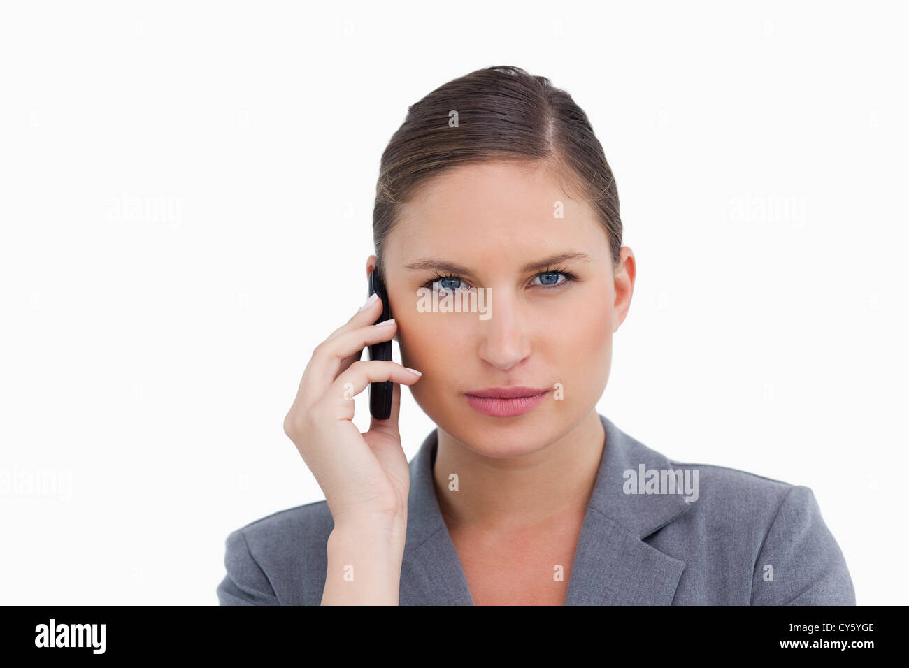 Confident woman caller talking hi-res stock photography and images - Alamy