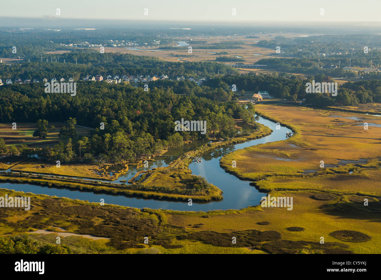 Aerial view of marsh on Daniel Island Charleston, South Carolina Stock ...