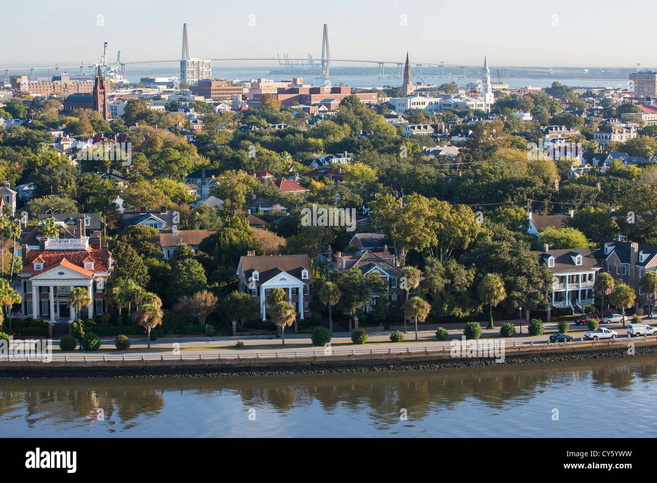 Aerial view of the Battery Charleston, South Carolina Stock Photo - Alamy