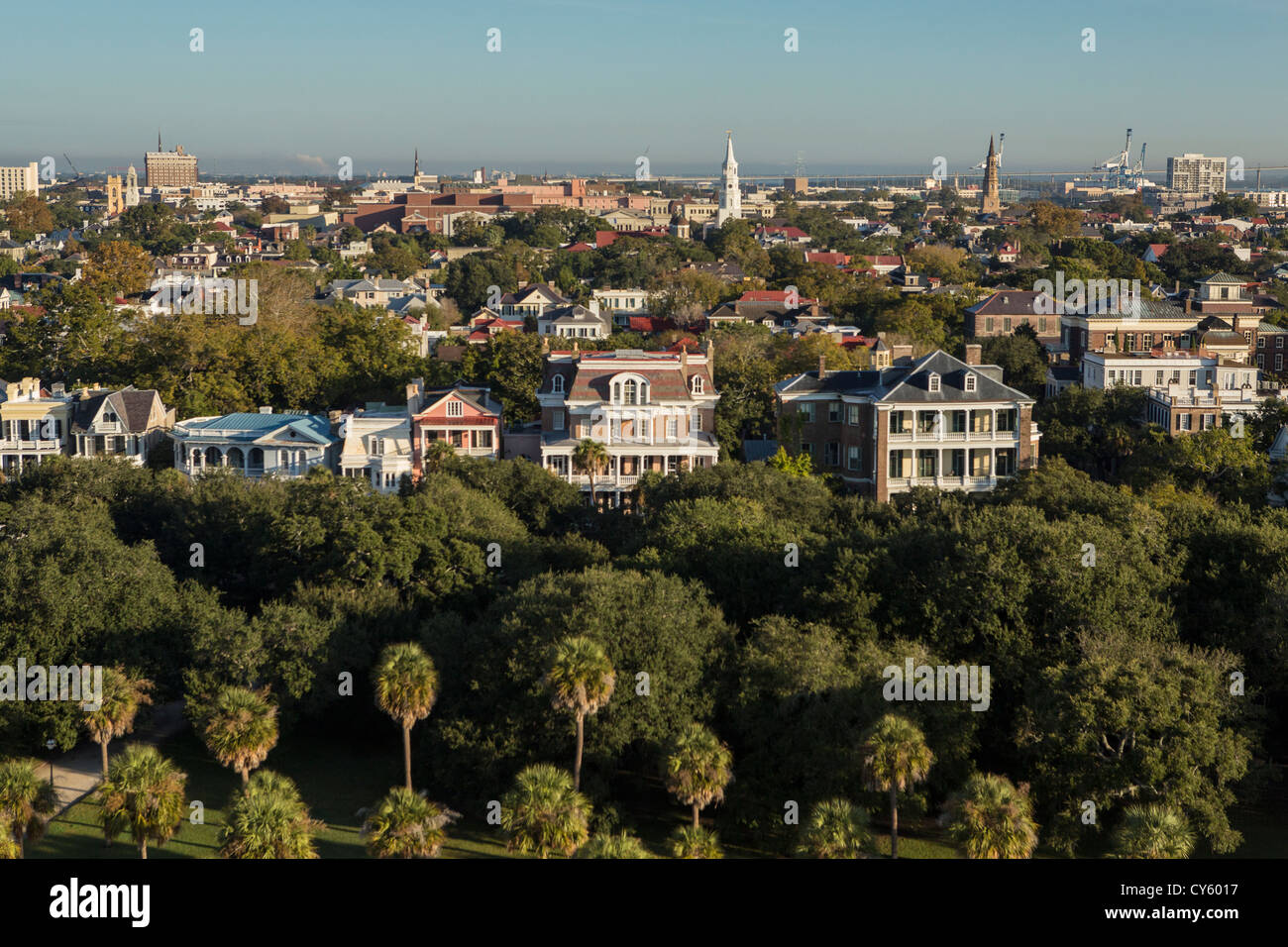 Aerial view of the Battery Charleston, South Carolina Stock Photo - Alamy
