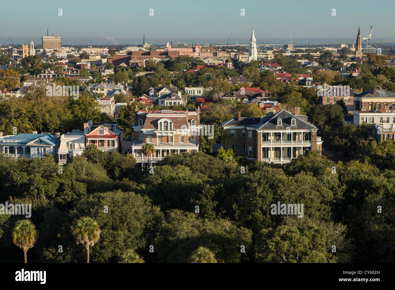 Aerial view of the Battery Charleston, South Carolina Stock Photo - Alamy