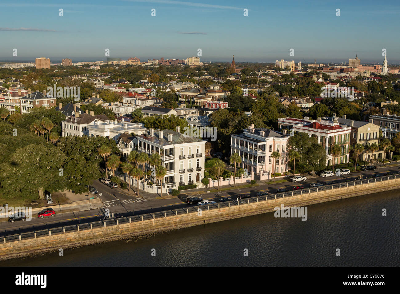 Aerial View Battery Charleston South High Resolution Stock Photography ...