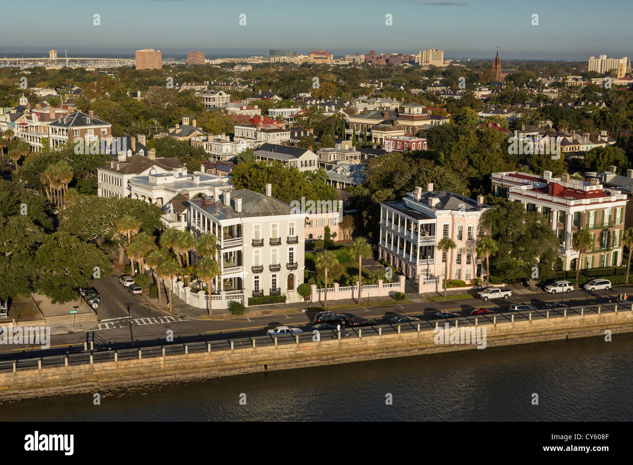 Aerial view of the Battery Charleston, South Carolina Stock Photo - Alamy