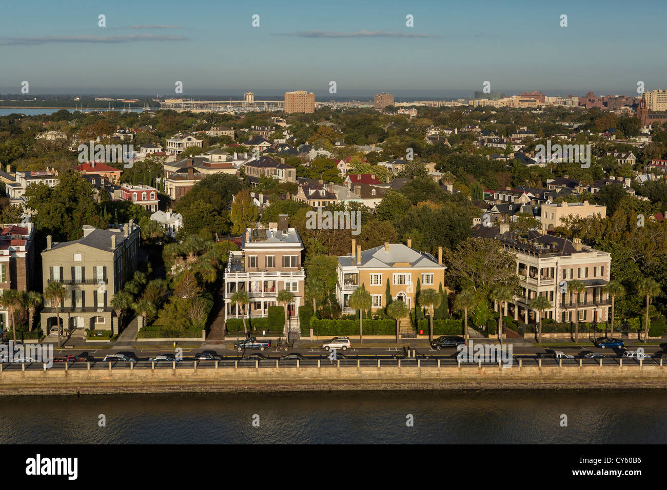 Aerial view of the Battery Charleston, South Carolina Stock Photo - Alamy