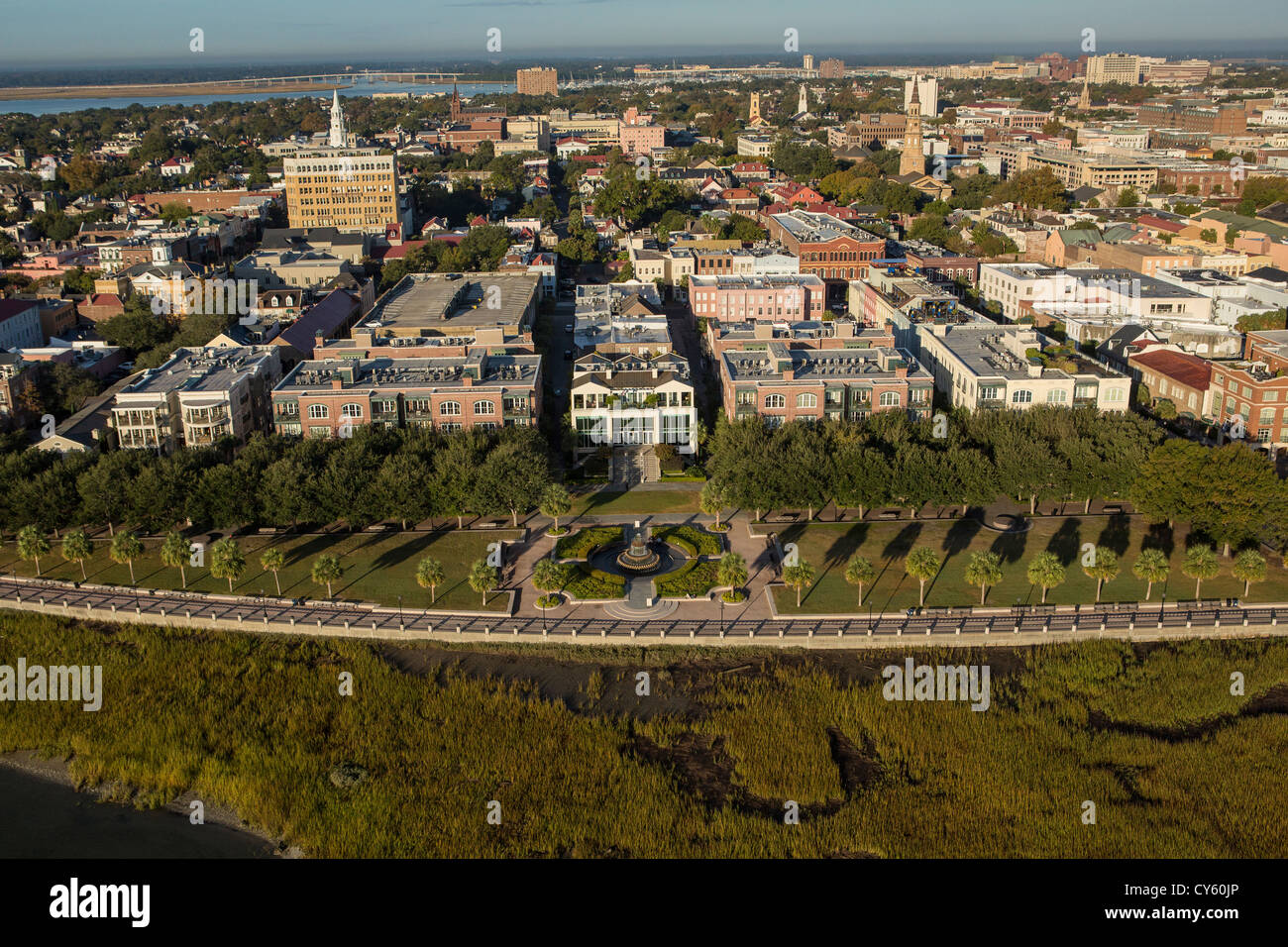 Aerial view of the Battery Charleston, South Carolina Stock Photo - Alamy