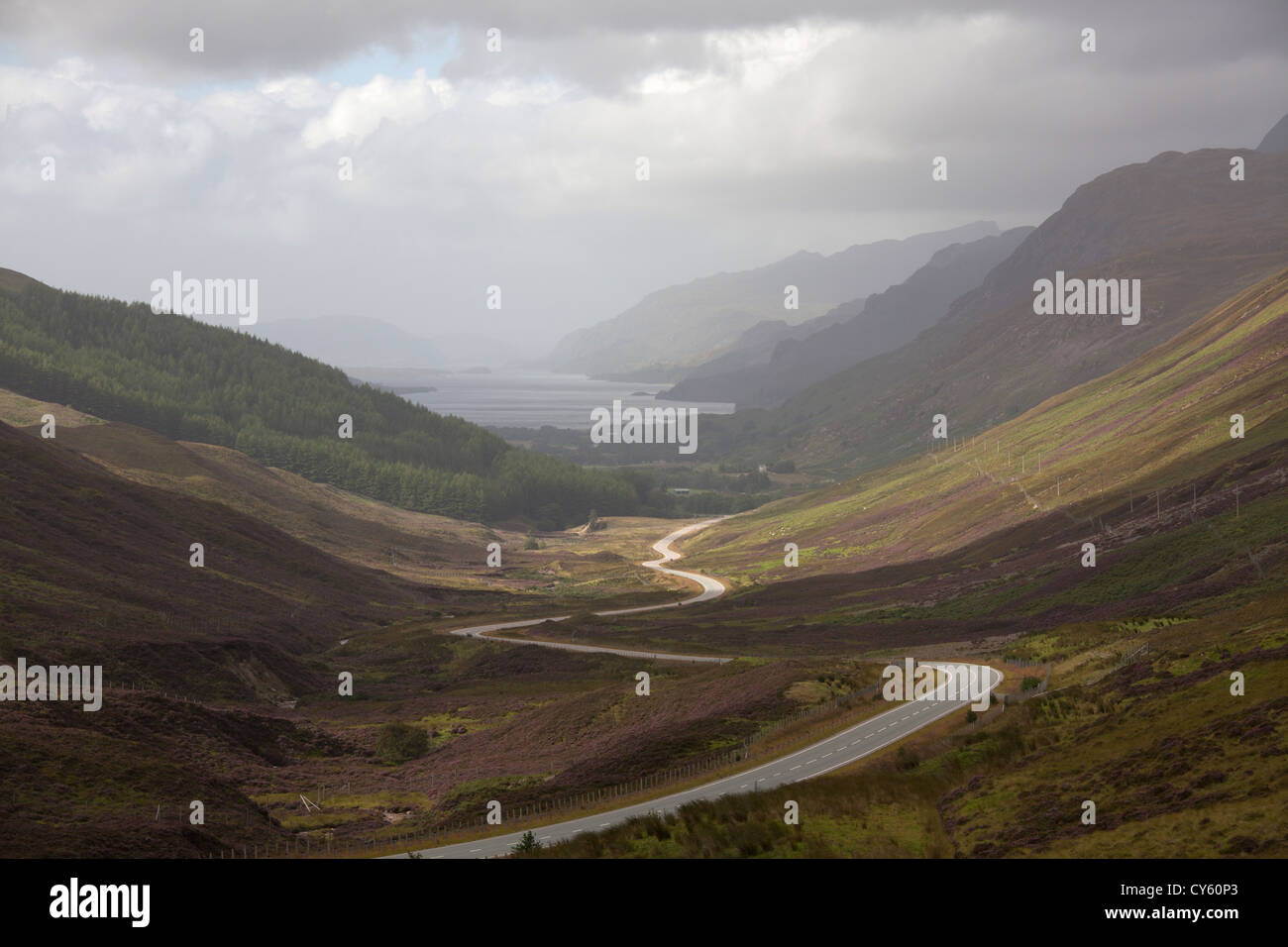 Area of Glen Docherty, Scotland. Picturesque view of Glen Docherty and ...