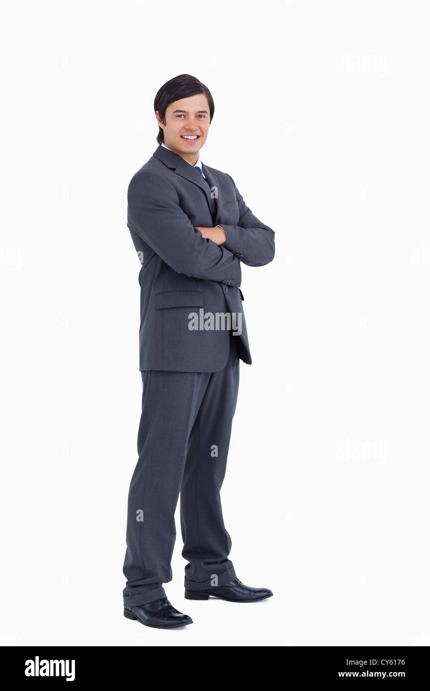 Smiling tradesman with arms folded Stock Photo - Alamy Smiling tradesman with arms folded Stock Photo - Alamy