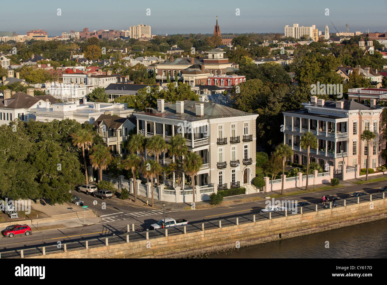 Aerial view of the Battery Charleston, South Carolina Stock Photo - Alamy