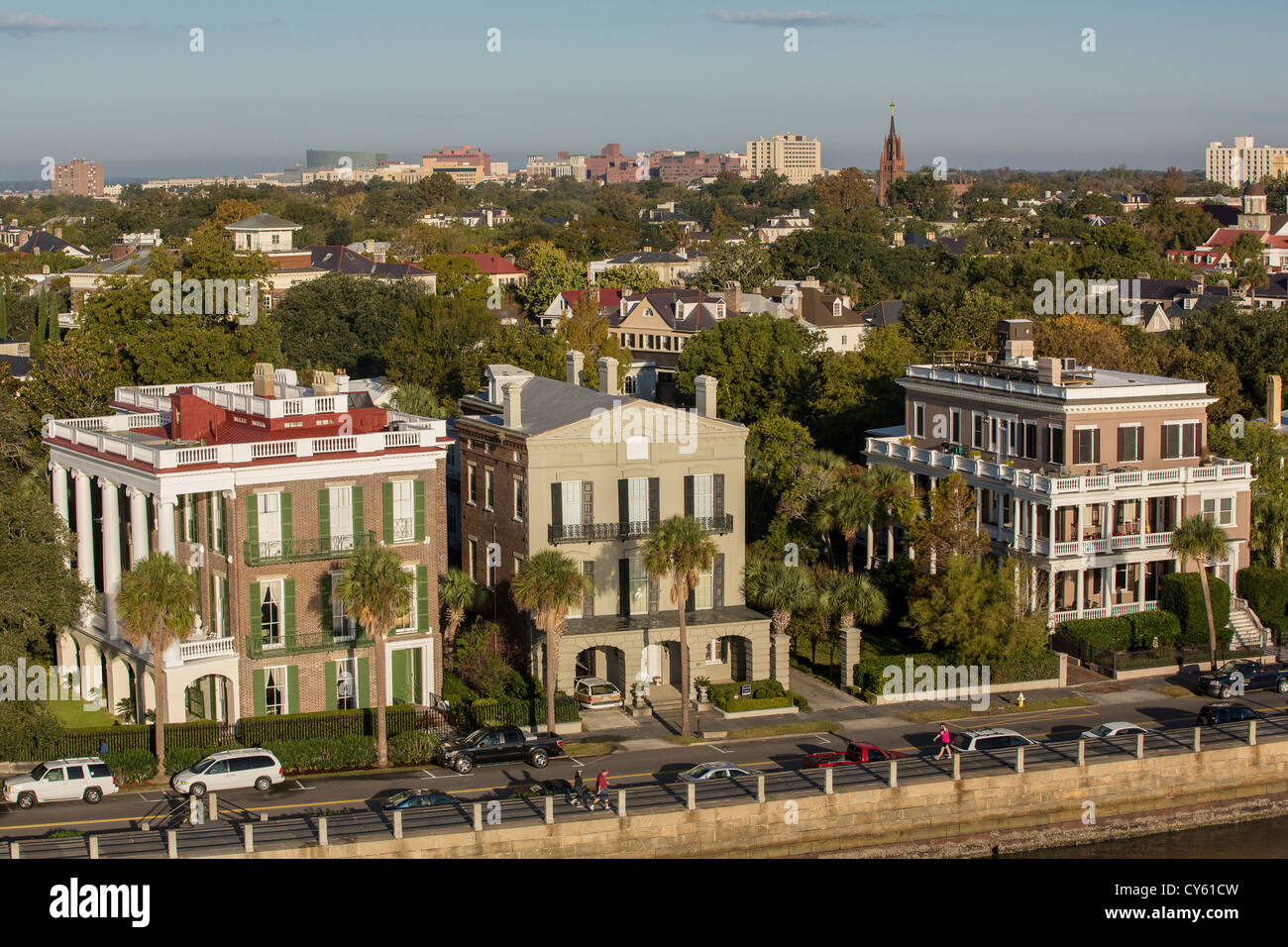 Aerial view of the Battery Charleston, South Carolina Stock Photo - Alamy