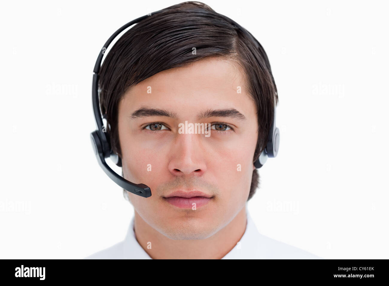 Call center male employee hi-res stock photography and images - Alamy