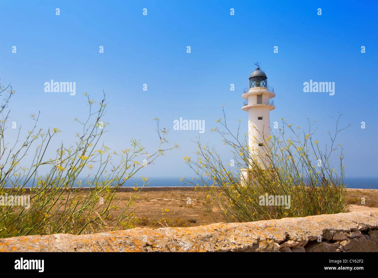 La Savina Sabina lighthouse in formentera at Balearic Islands Stock ...