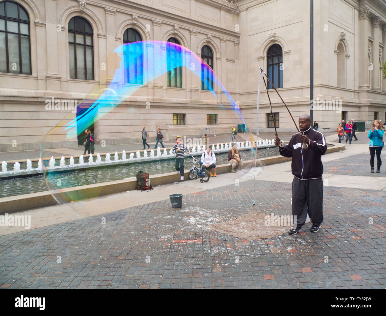 giant soap bubble outside the Metropolitan Museum of Art NYC Stock ...