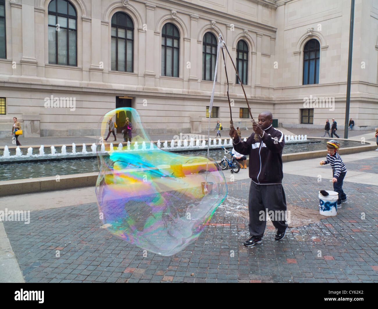 giant soap bubble outside the Metropolitan Museum of Art NYC Stock ...