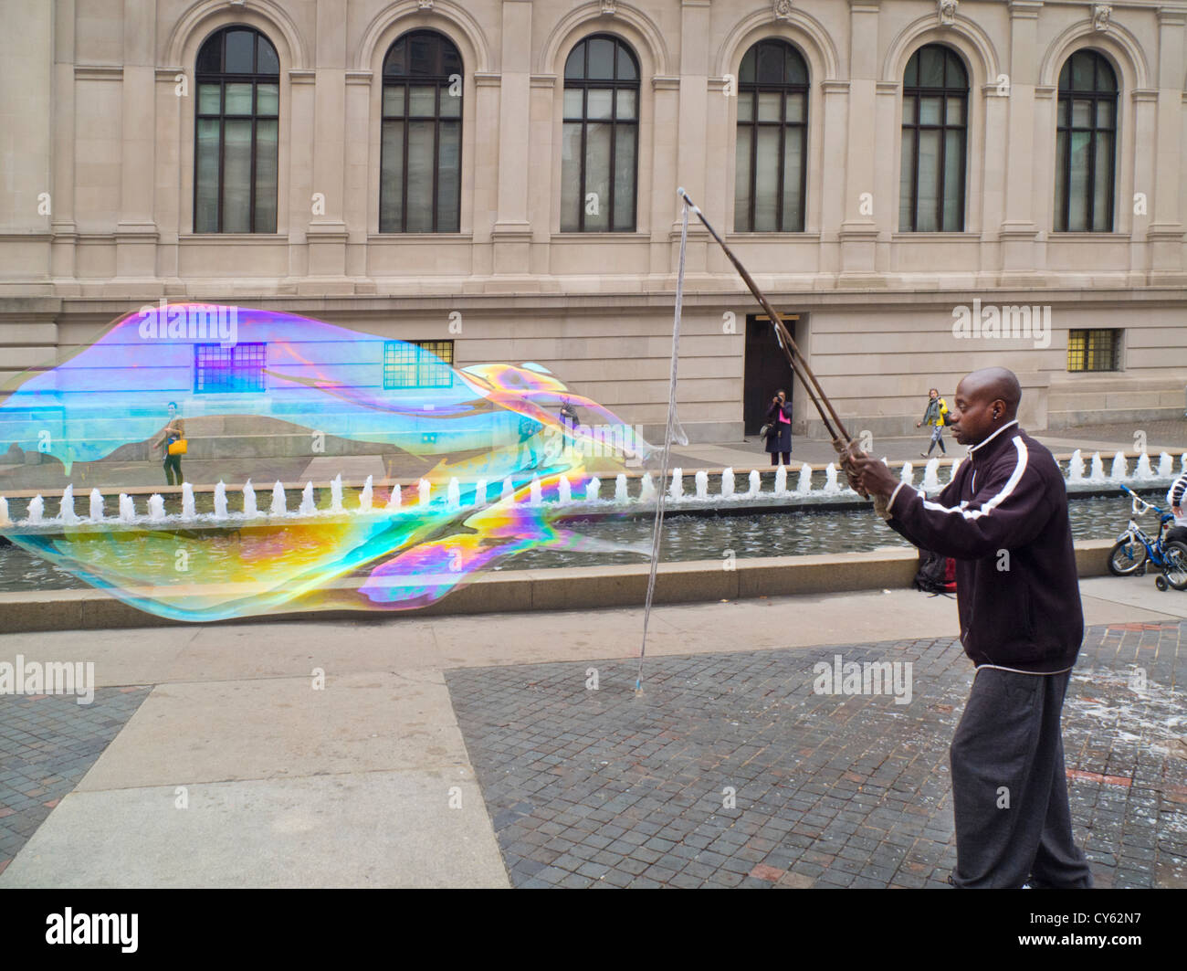 giant soap bubble outside the Metropolitan Museum of Art NYC Stock ...