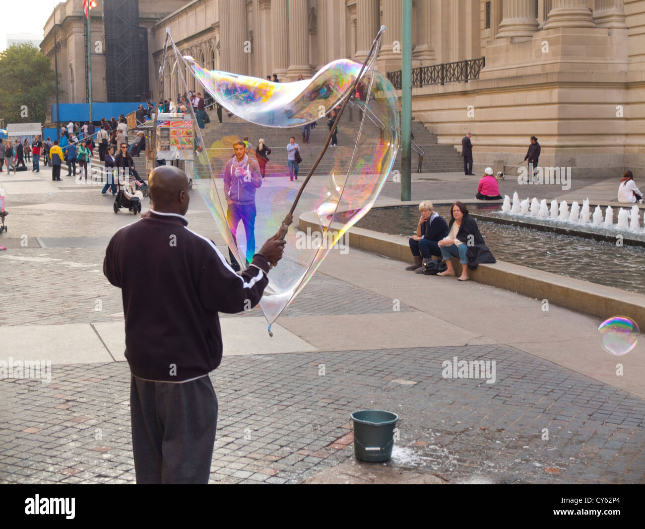 giant soap bubble outside the Metropolitan Museum of Art NYC Stock ...