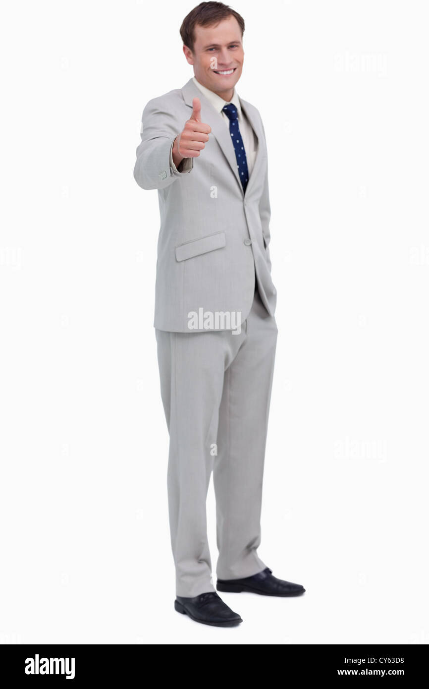Smiling businessman giving his approval Stock Photo - Alamy