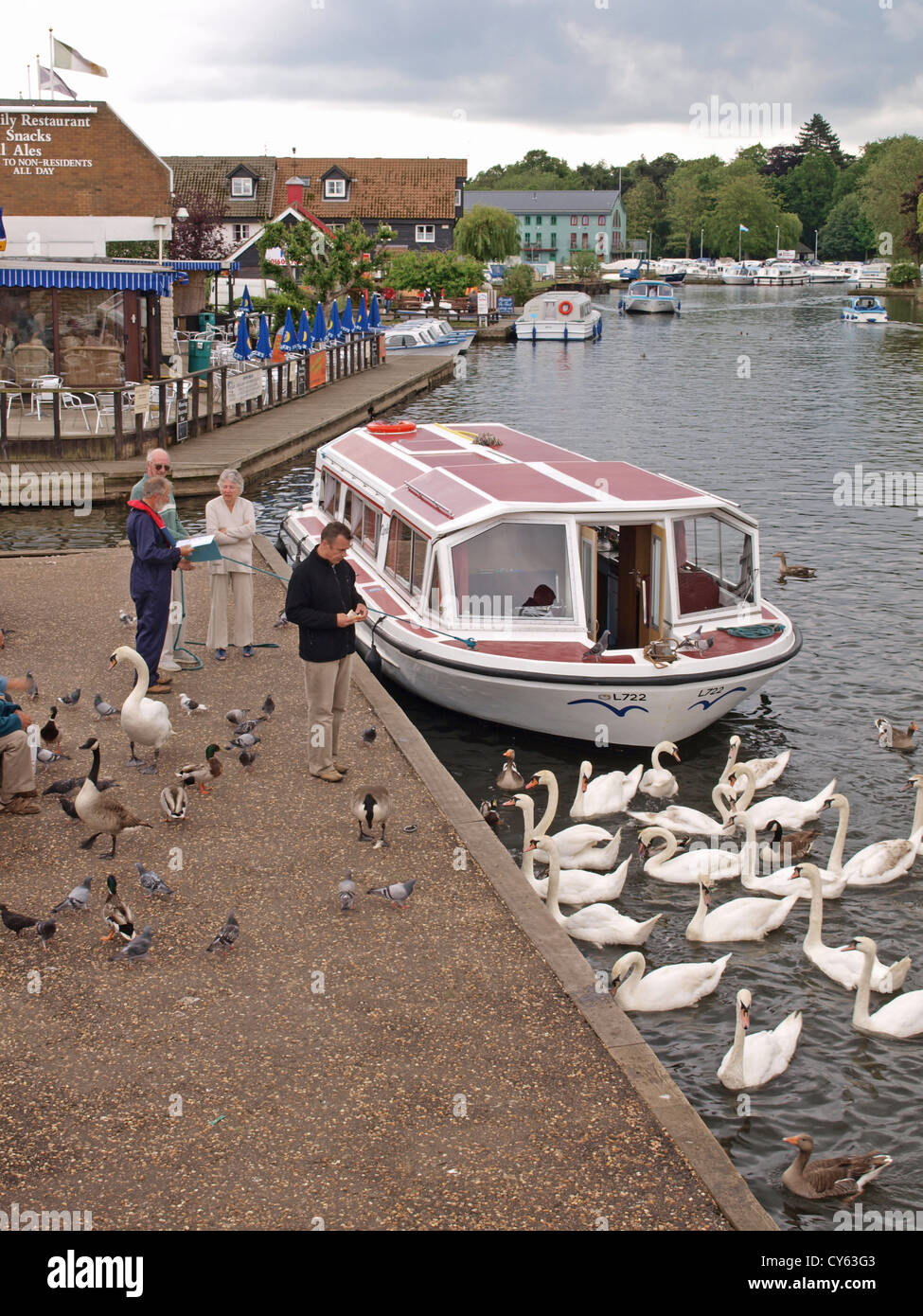 Holiday boats can be hired from Wroxham marina Stock Photo - Alamy