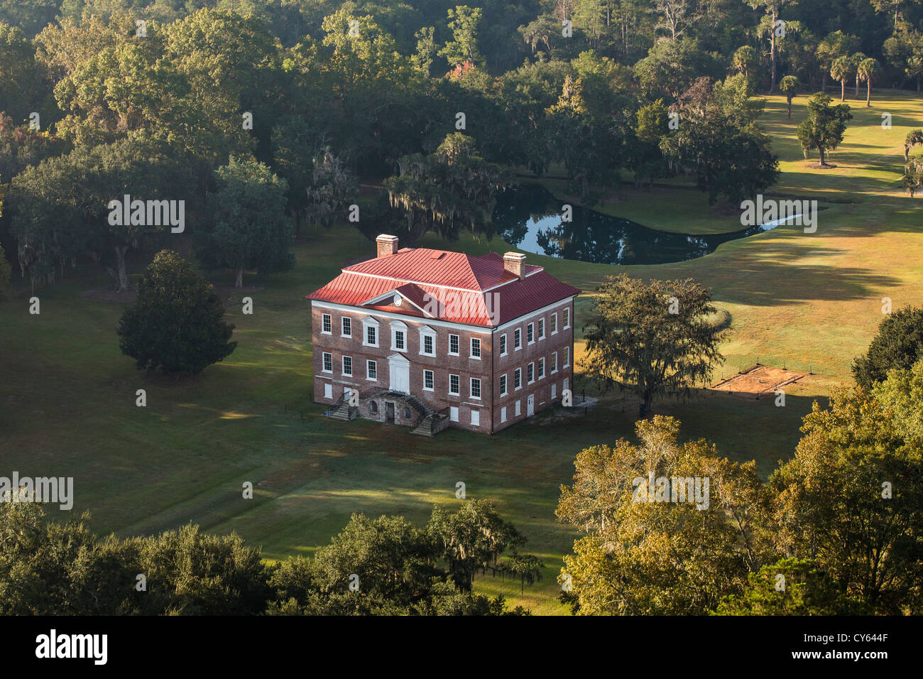 Aerial view of Drayton Hall plantation Charleston, South Carolina Stock ...
