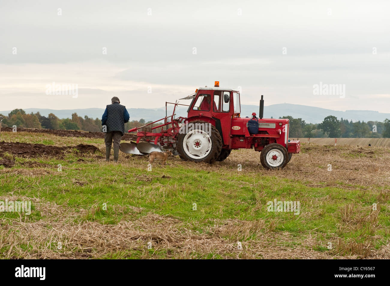 Vintage red McCormick International tractor Stock Photo - Alamy
