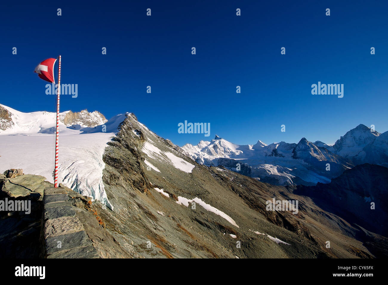 Swiss flag alps mountains hi-res stock photography and images - Alamy