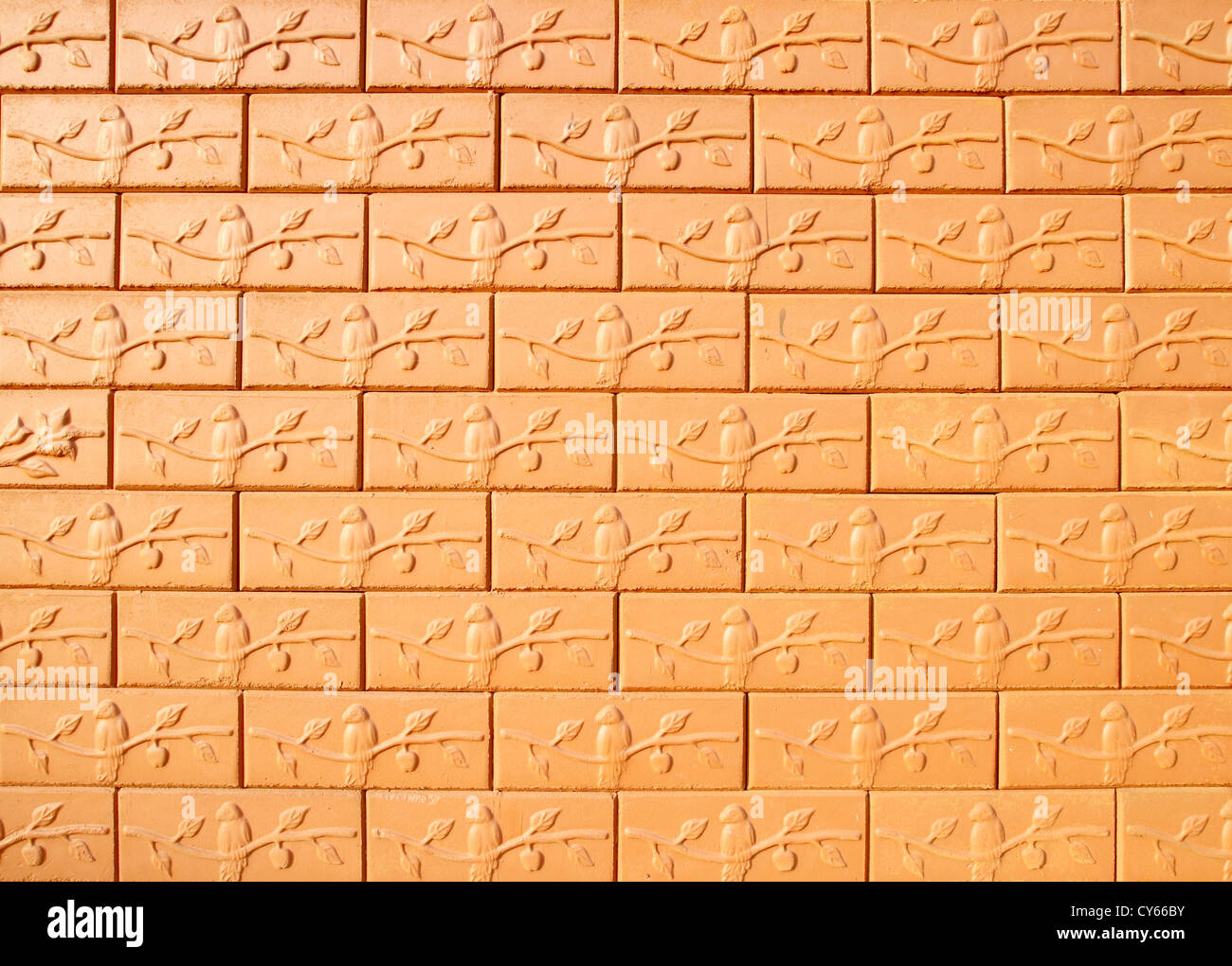 brick wall background (bird and branch texture Stock Photo - Alamy