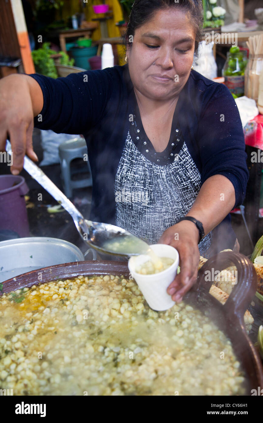 Woman Serving Esquites at Jamaica Market in Mexico City DF Stock Photo ...