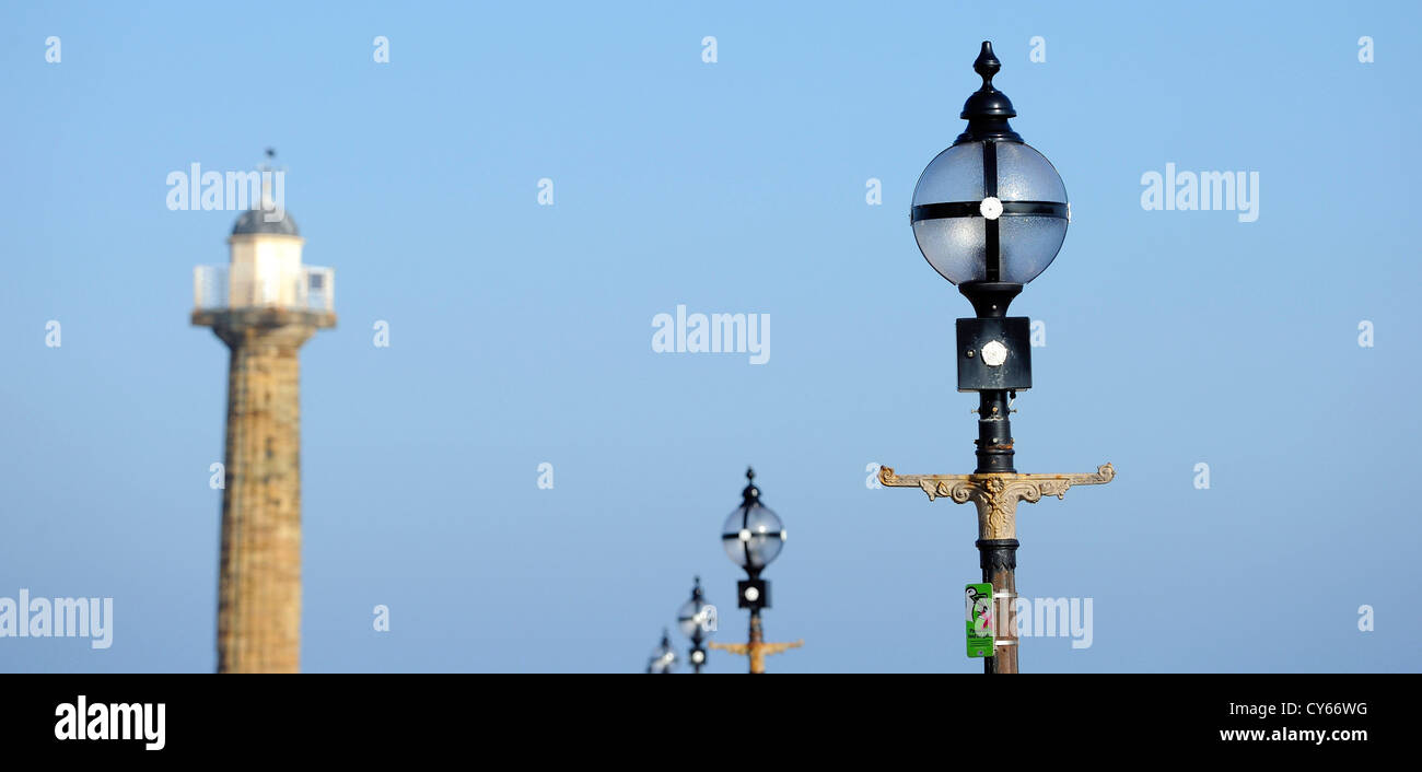 Traditional Victorian street lighting lamp posts with efficient lamps ...
