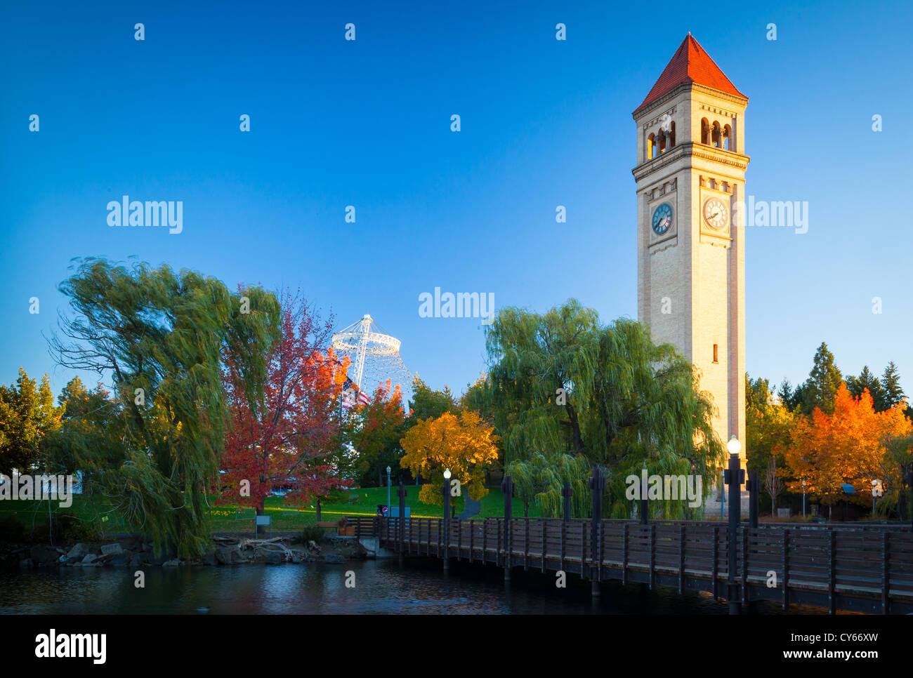 The Spokane clock tower in Riverfront Park in Spokane, Washington Stock ...