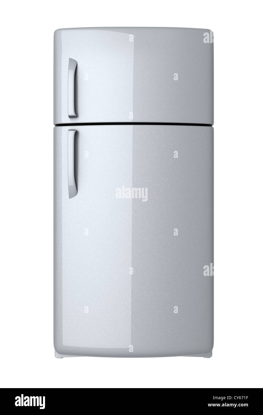 Modern refrigerator - isolated on white background Stock Photo - Alamy