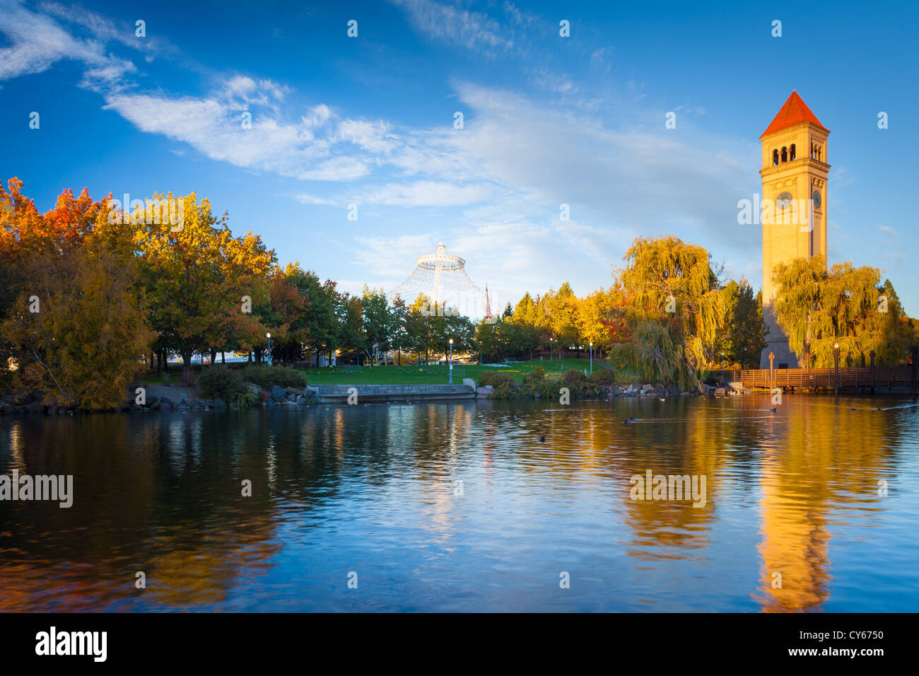 The Spokane clock tower in Riverfront Park in Spokane, Washington Stock ...