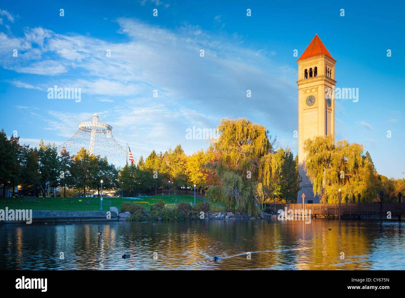 The Spokane clock tower in Riverfront Park in Spokane, Washington Stock ...