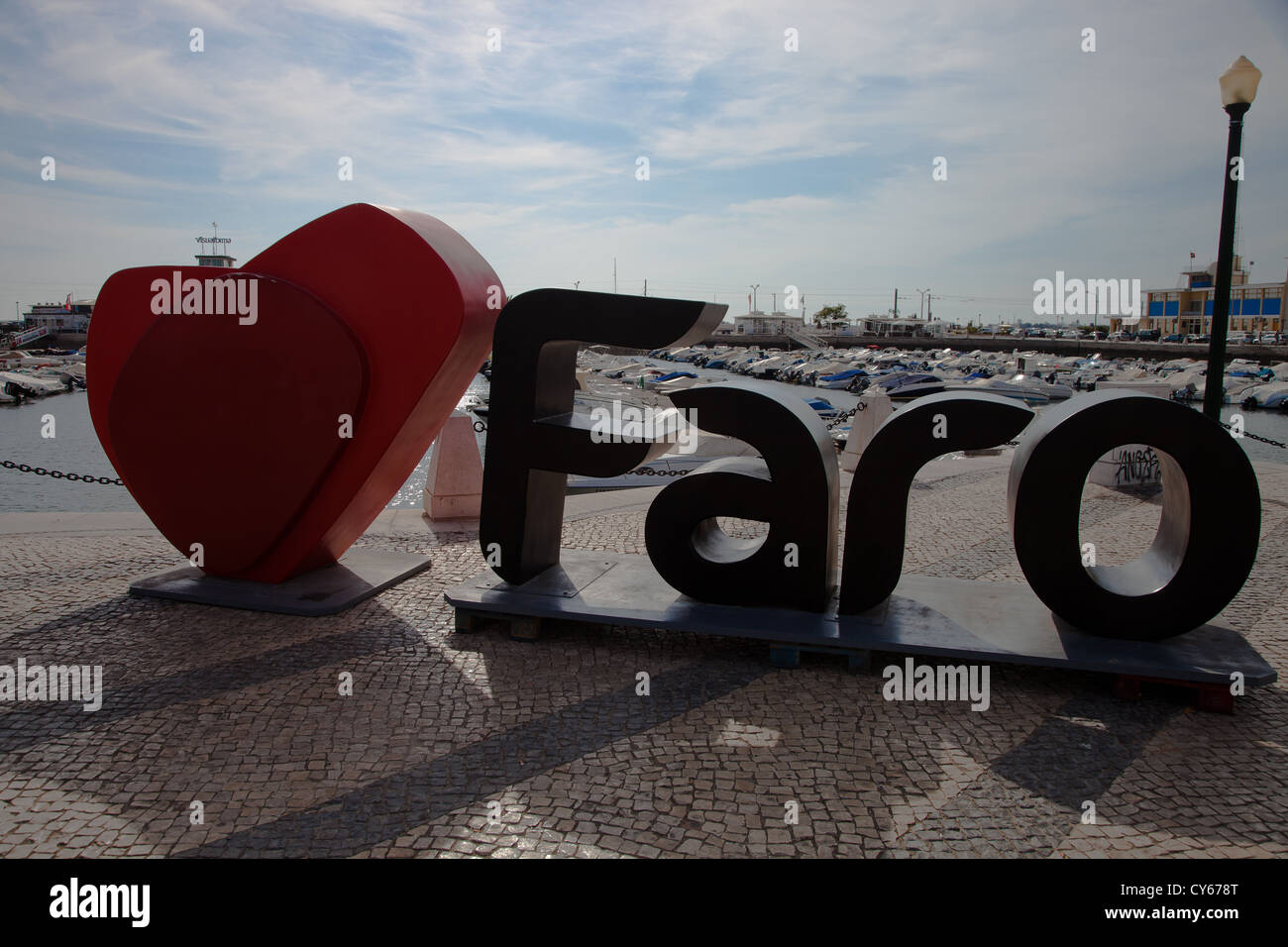 Faro's signature arrival monument Stock Photo - Alamy