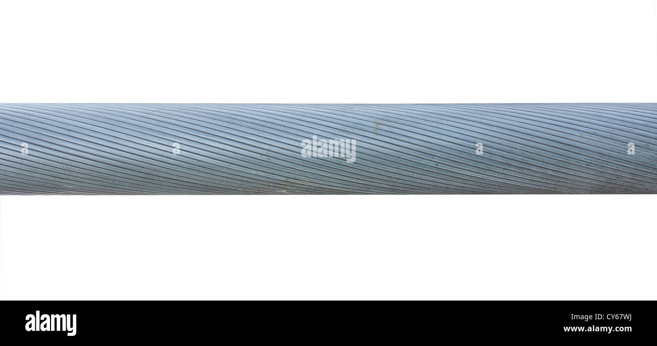 Thick twisted steel cable isolated on white background Stock Photo - Alamy