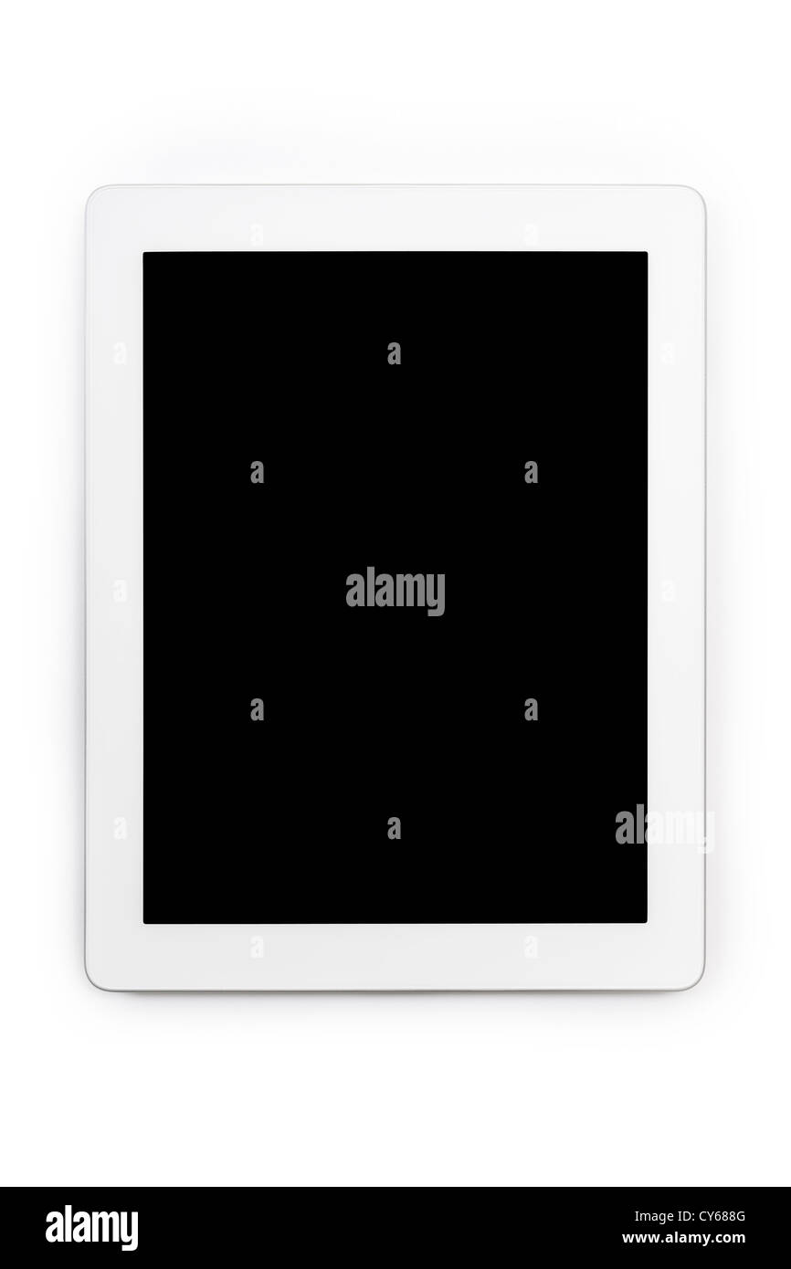 white blank tablet pc,vertical position isolated on white background ...