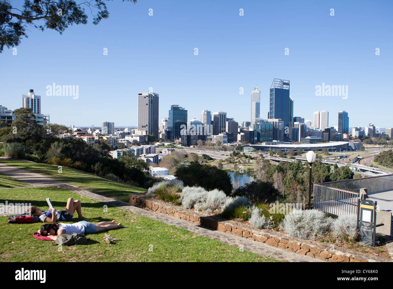 Perth CBD as seen from Kings Park, Perth, Western Australia Stock Photo ...