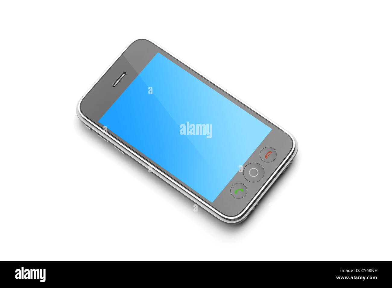 Touch screen cell phone with gradient background. Isolated on white ...