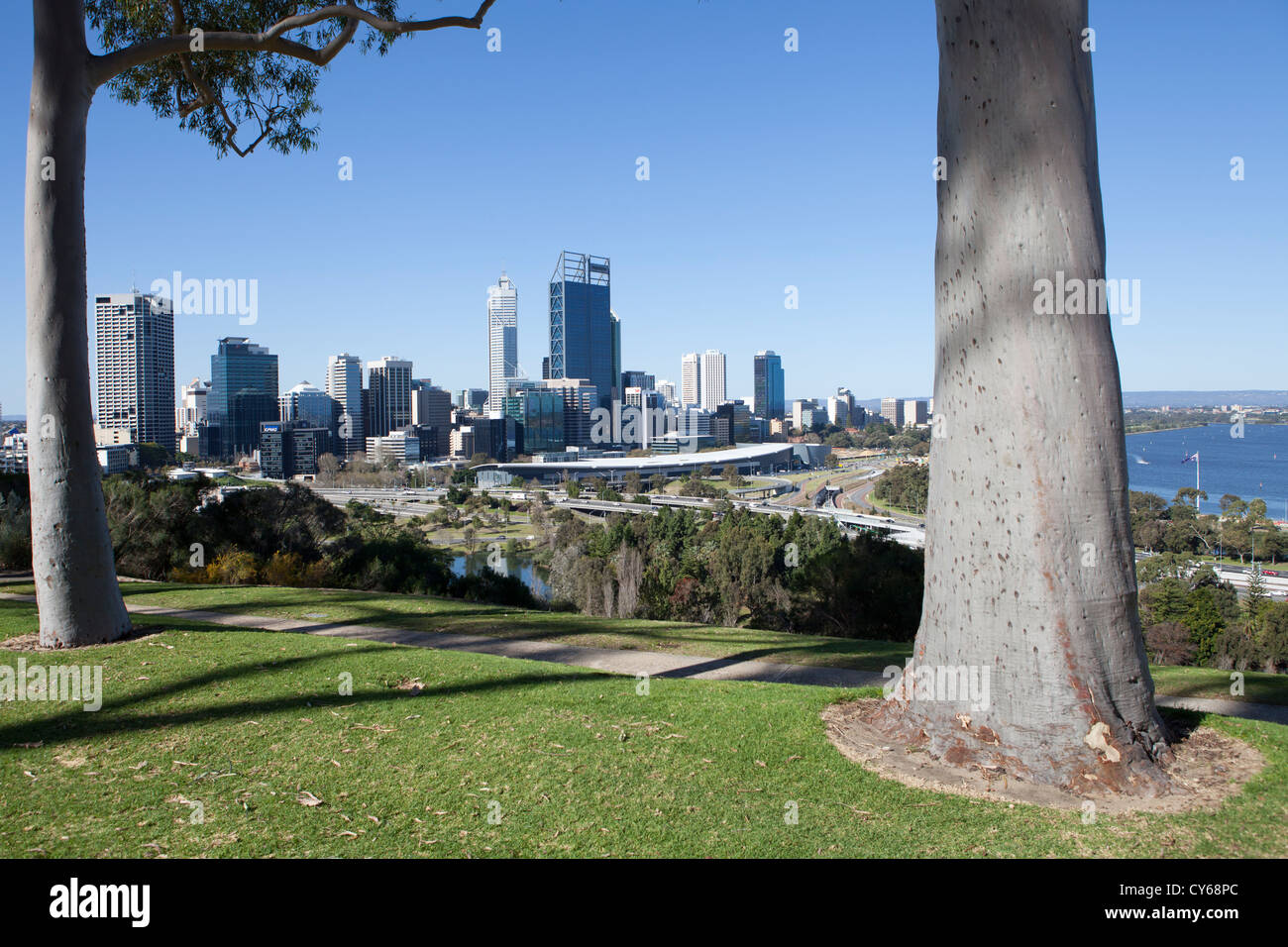 Perth CBD as seen from Kings Park, Perth, Western Australia Stock Photo ...