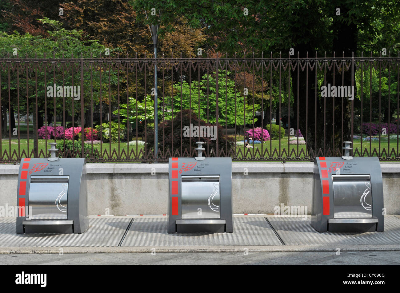 modern rubbish containers in Lugano, Switzerland Stock Photo - Alamy