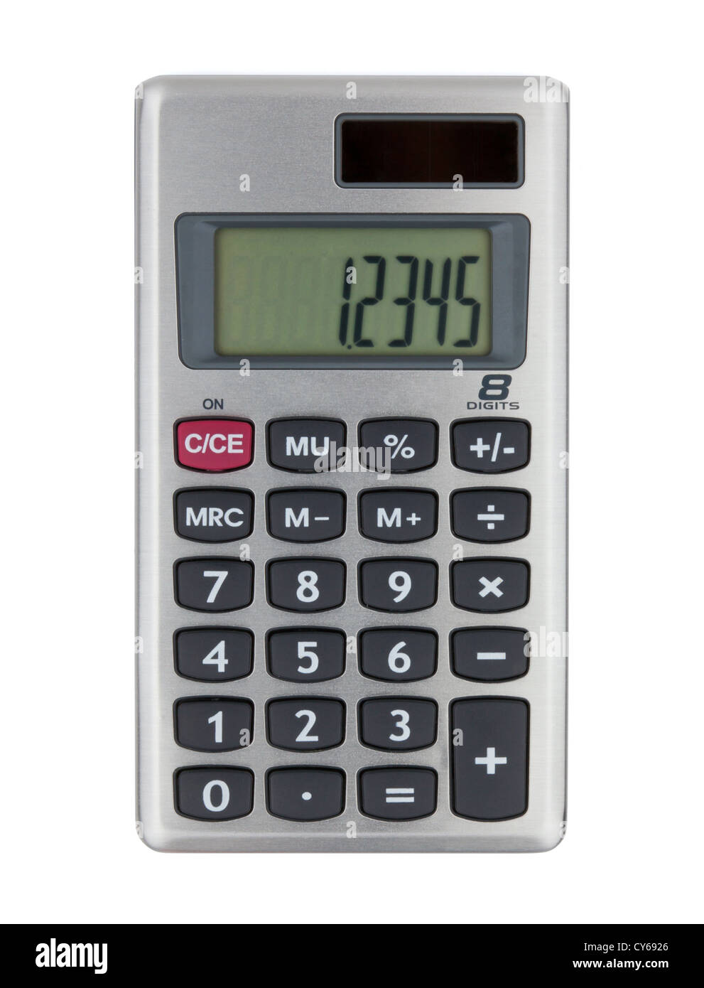 Small calculator. Isolated on white background Stock Photo - Alamy