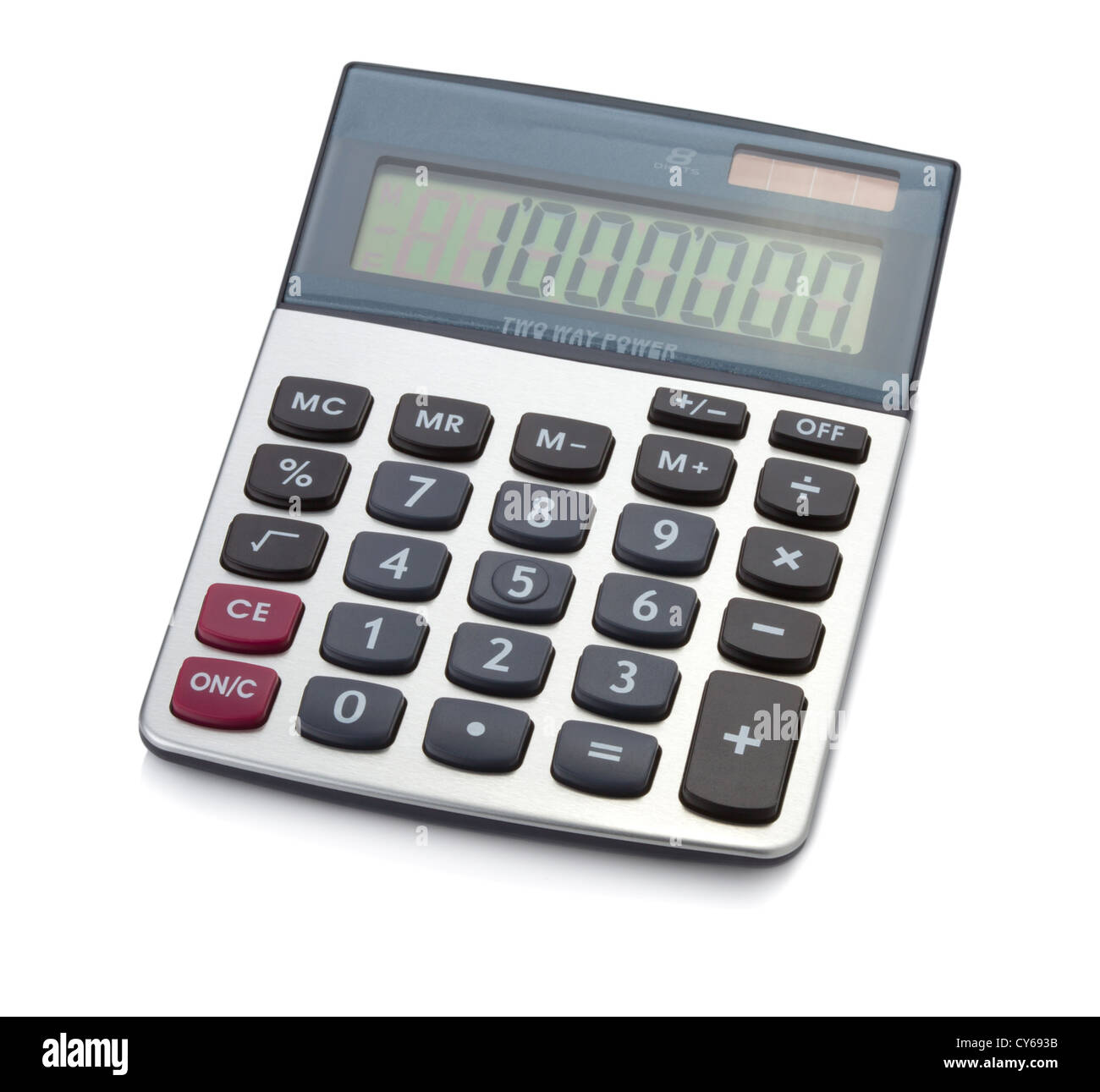 Office digital calculator. Isolated on white background Stock Photo - Alamy