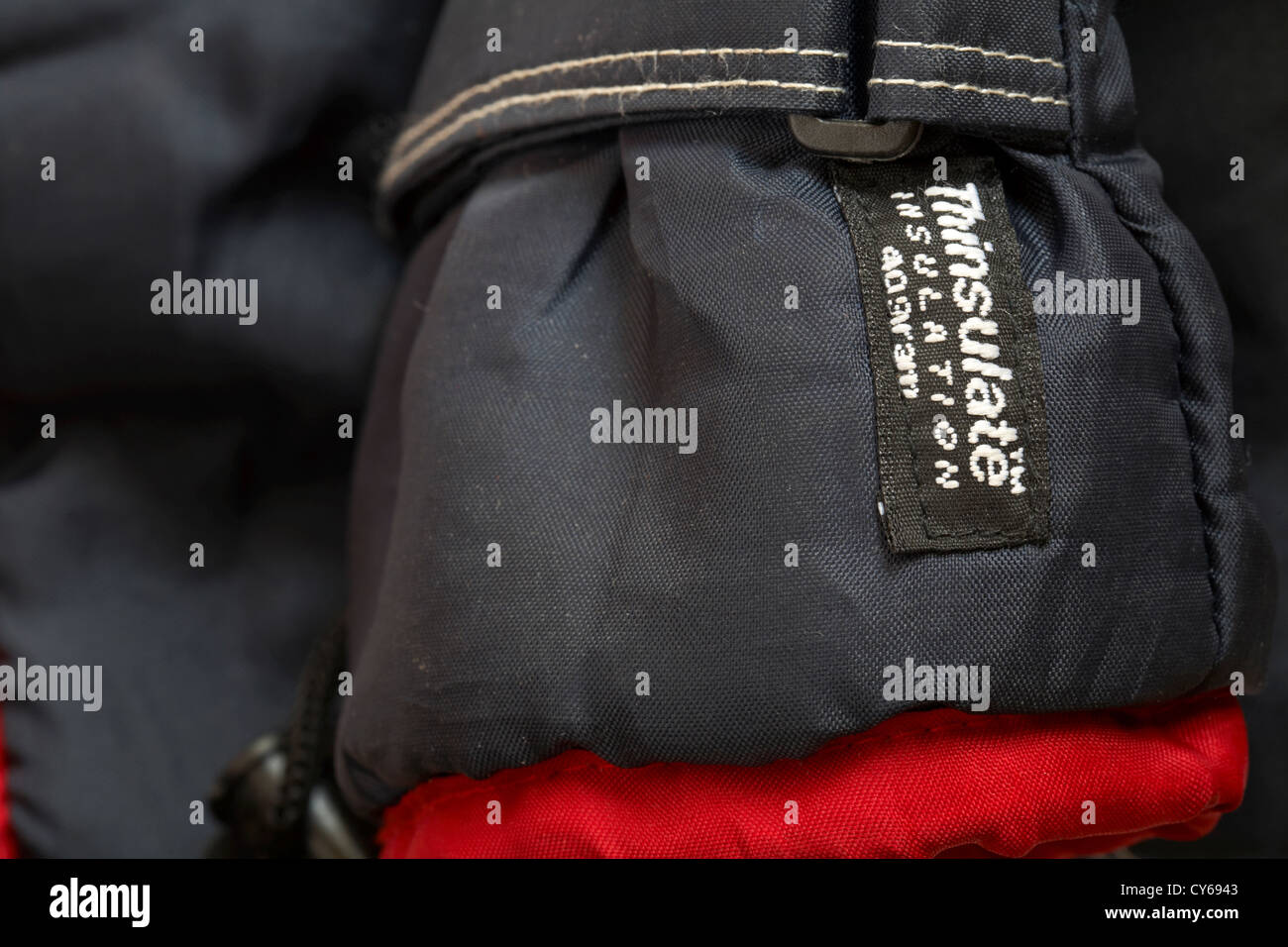 Thinsulate insulation label on pair of gloves Stock Photo - Alamy