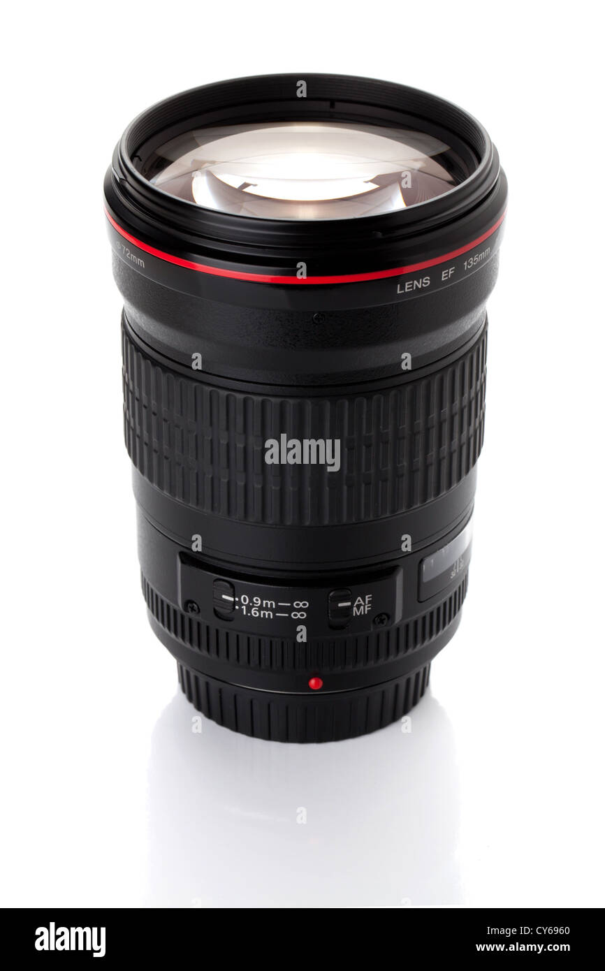 Professional photo lens. Isolated on white background Stock Photo - Alamy