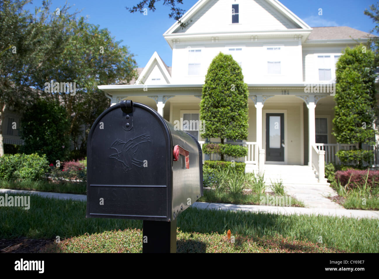 mailbox outside large residential housing home real estate in ...