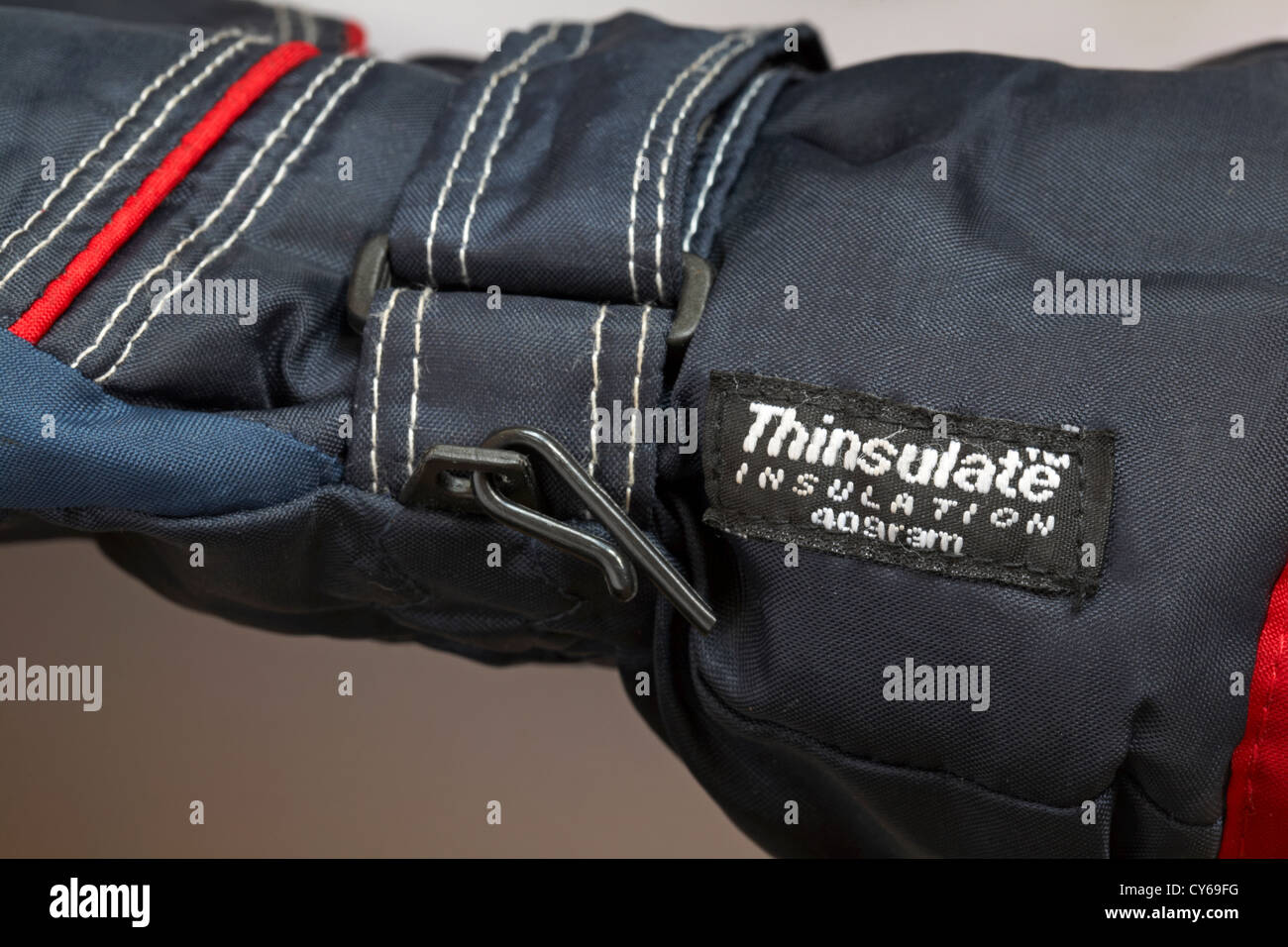 Thinsulate insulation label on pair of gloves Stock Photo - Alamy
