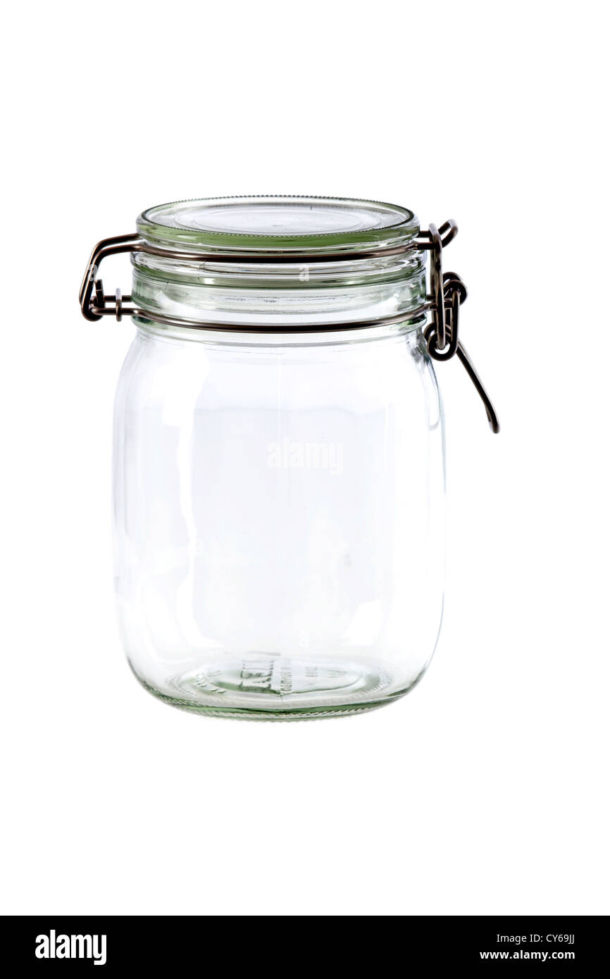 empty jar isolated on white background Stock Photo - Alamy