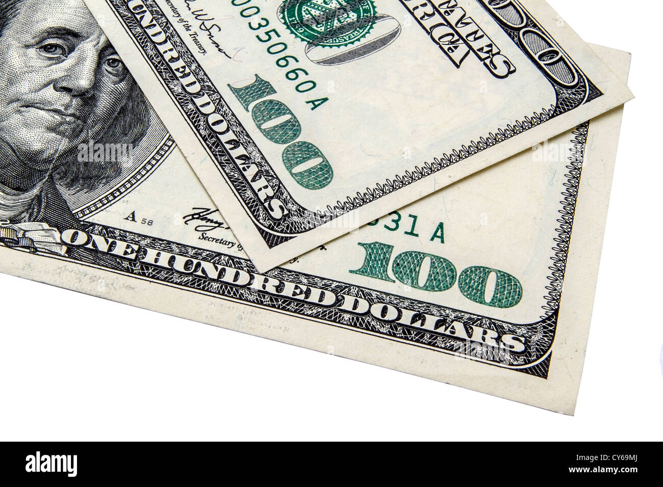 100 USD isolated on white background Stock Photo - Alamy