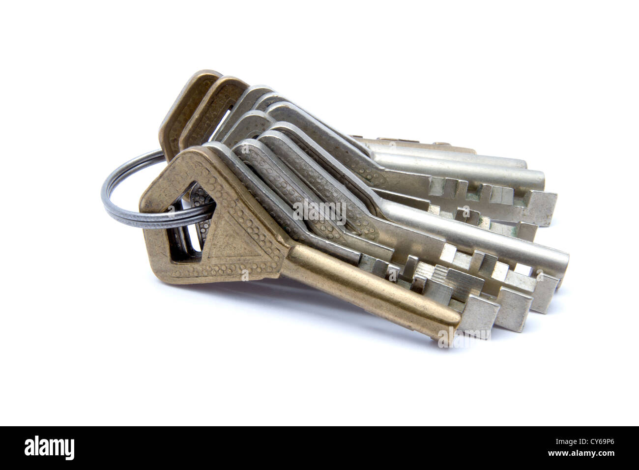 A bunch of keys isolated on white background Stock Photo - Alamy