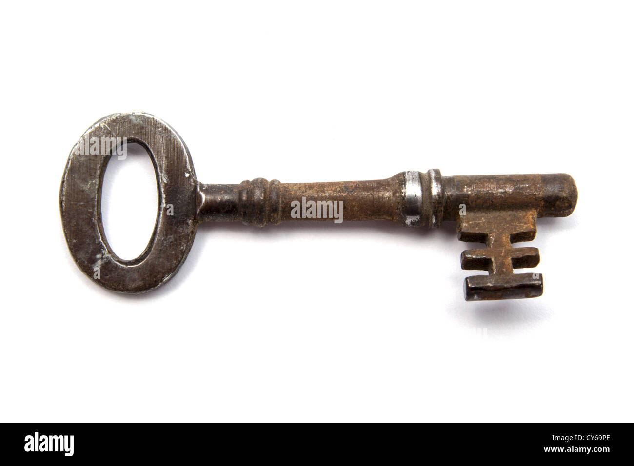Big old key closeup on white background Stock Photo - Alamy