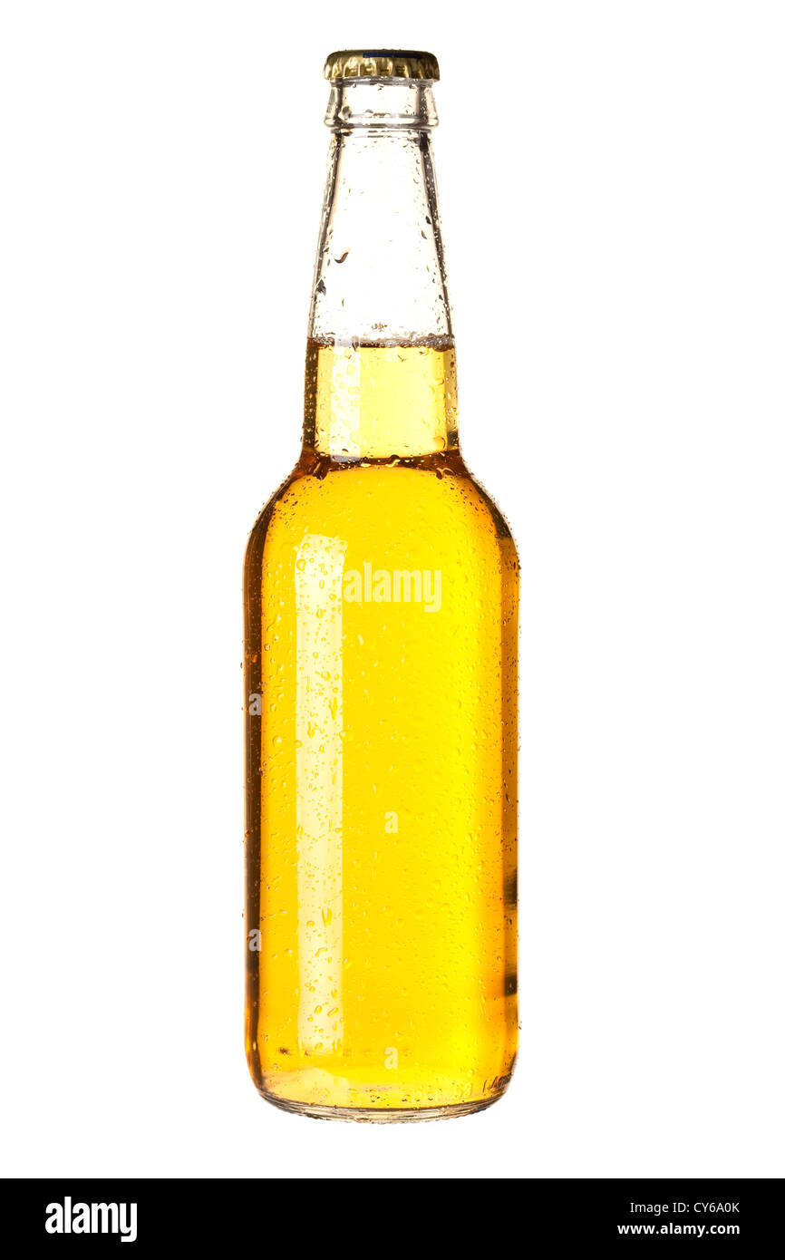 Beer collection - Cold lager beer in bottle. Isolated on white ...